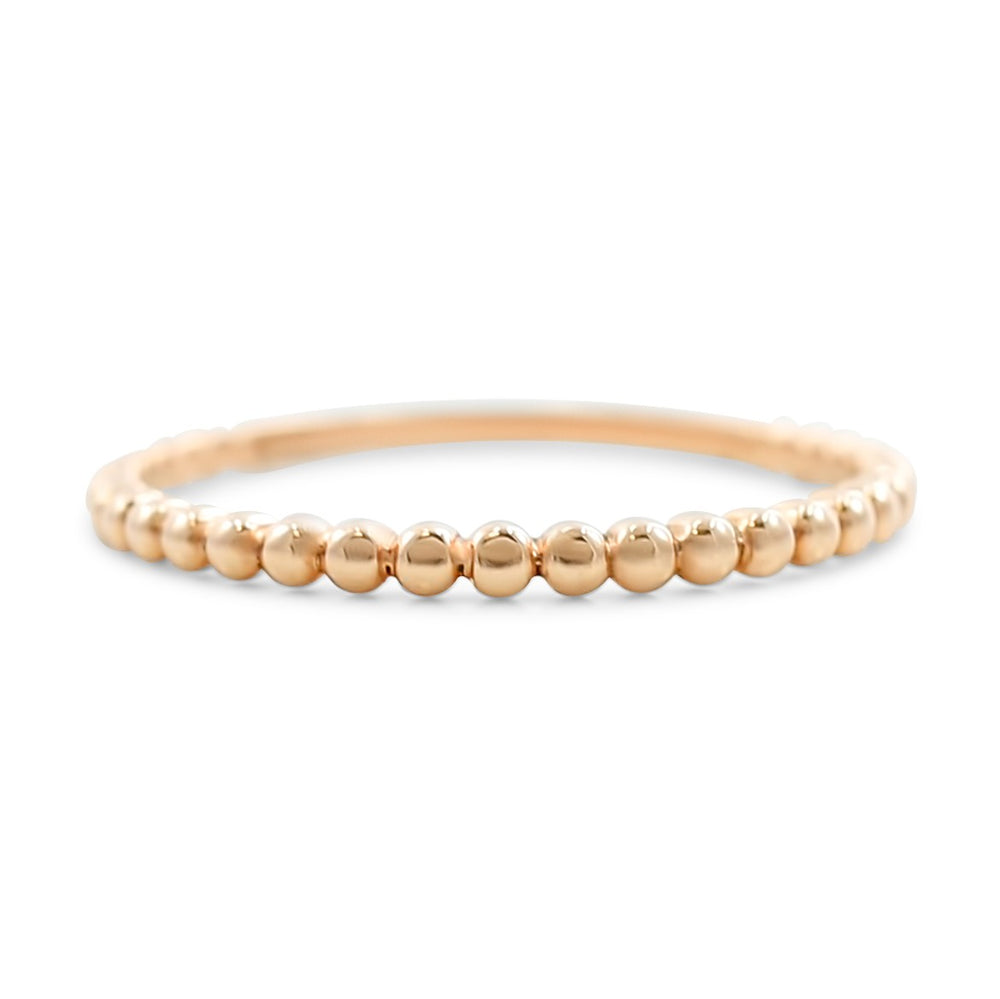 Jenna Ring | Beaded Stack Ring Wedding Band Textured Rose Gold