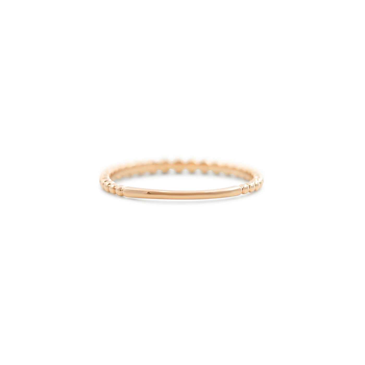 Jenna Ring | Beaded Stack Ring Wedding Band Textured Rose Gold